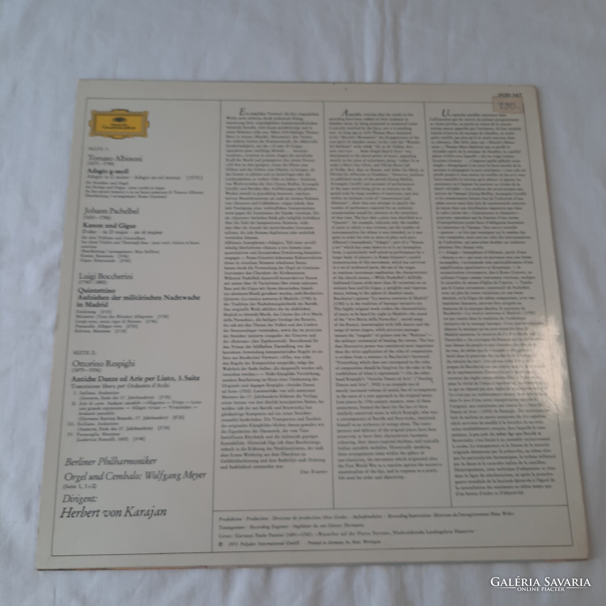 ADAGIO Berlini Filharmonikusok-Herbert von Karajan 1973. Deutsche ...