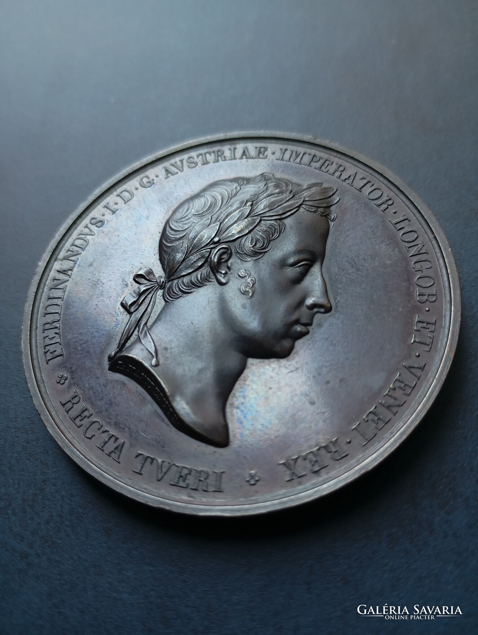 1838 Milánó V. Ferdinánd koronázási nagy bronz medál! EREDETI, nem ...