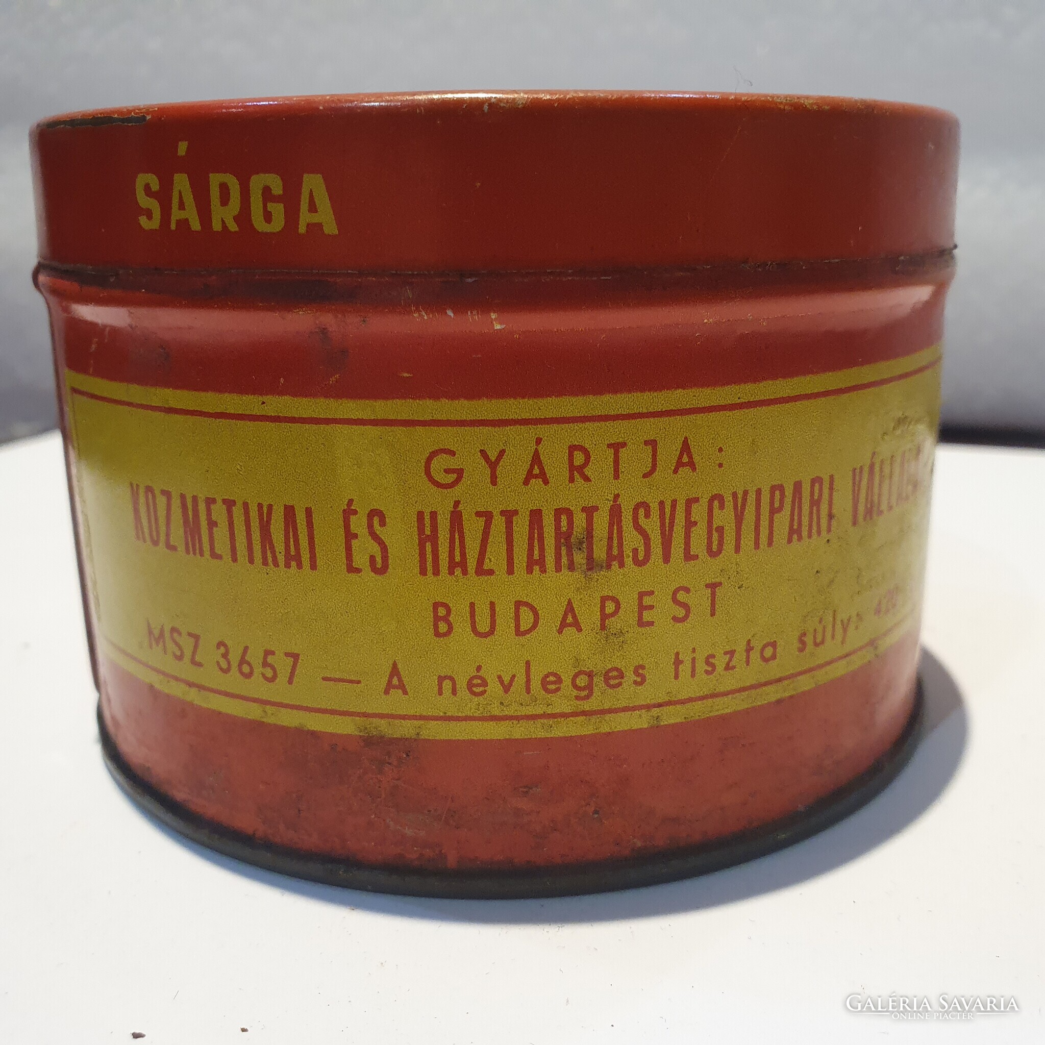 Retro Tango parketta, linóleum és bútorpaszta pléh doboz tartalommal ...