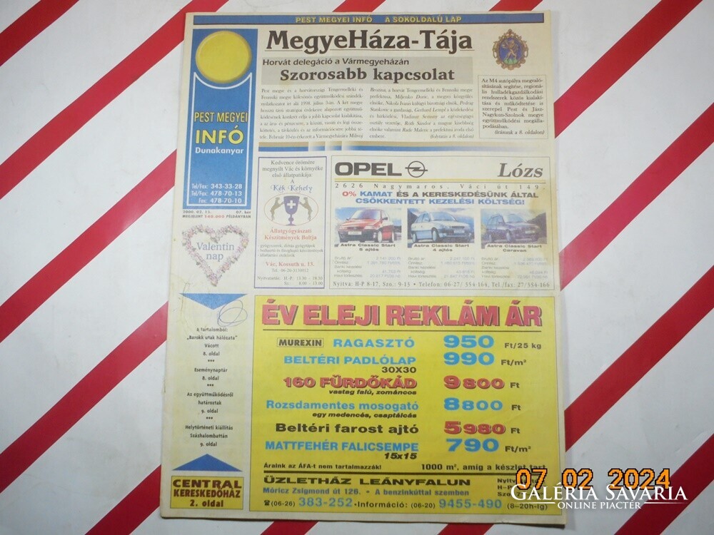 Retro régi reklám hirdetés újság - Pest Megyei Infó Dunakanyar - 2000 ...