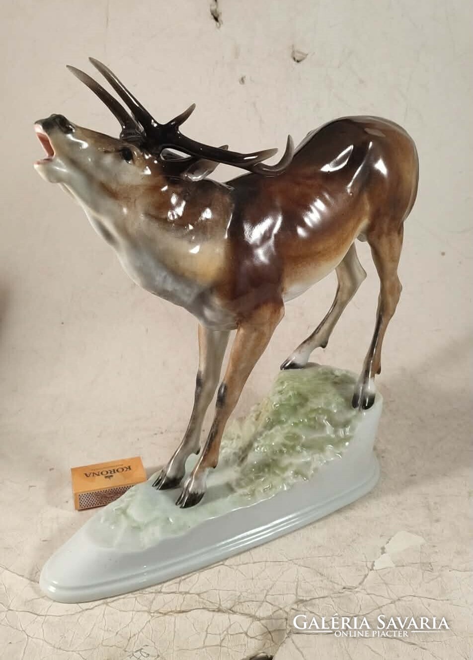 Herendi ritka nagyméretű szarvasbika 917 - Porcelán | Galéria Savaria ...