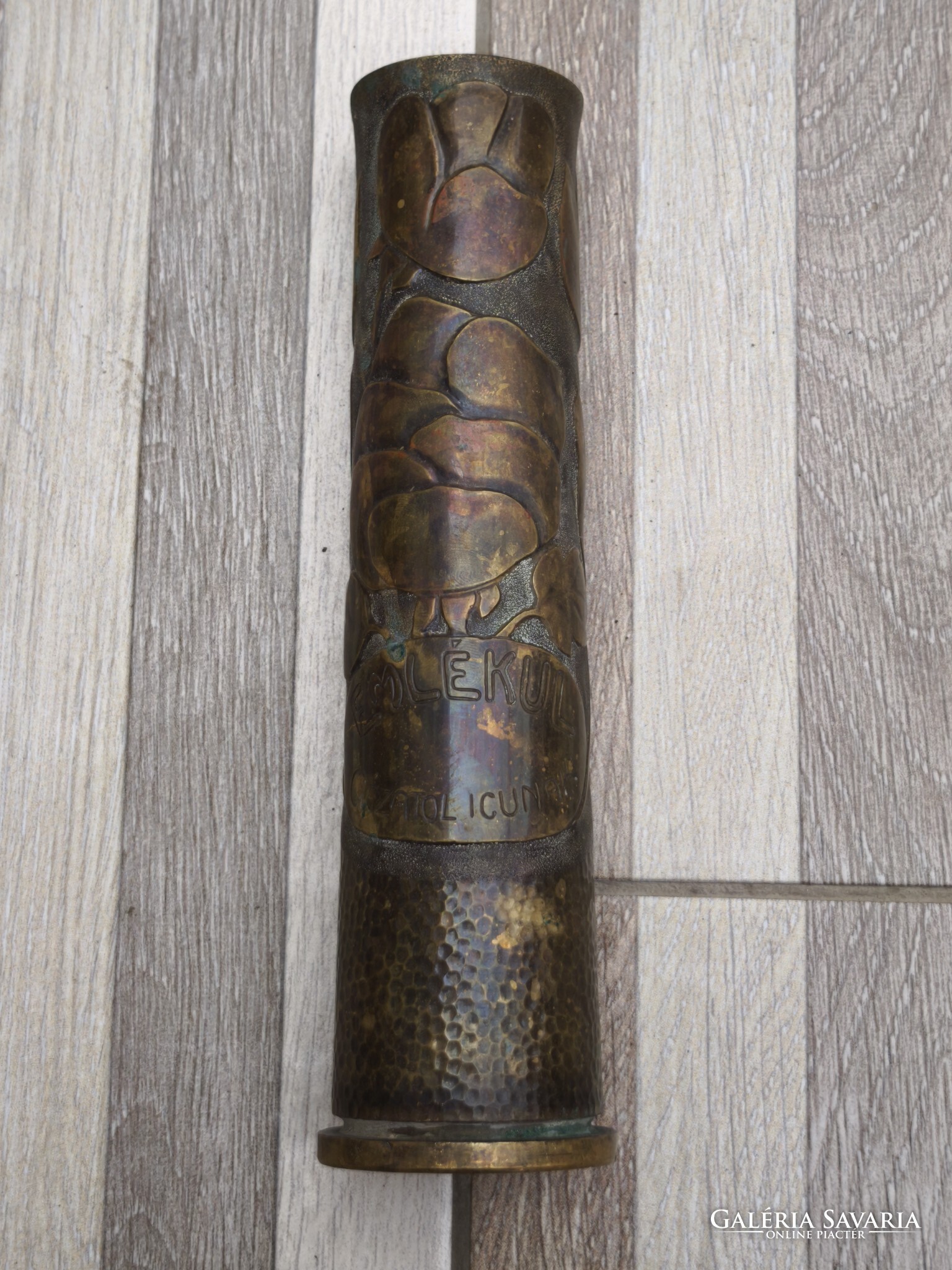 II.VH 1942-es, Bronz, Réz Német Ágyú Hadi Löveg Hüvely Váza 23 cm. F30 ...
