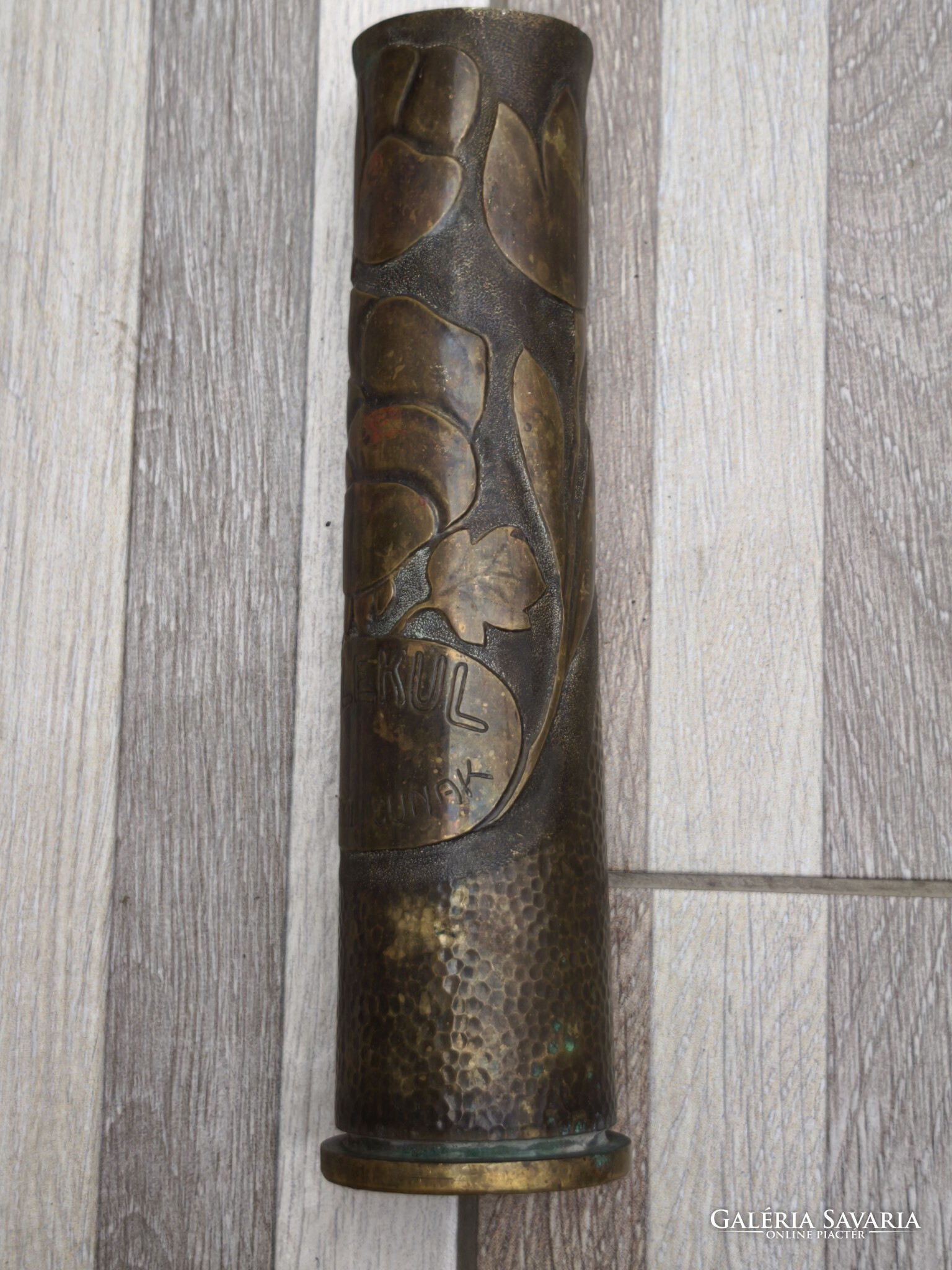 II.VH 1942-es, Bronz, Réz Német Ágyú Hadi Löveg Hüvely Váza 23 cm. F30 ...