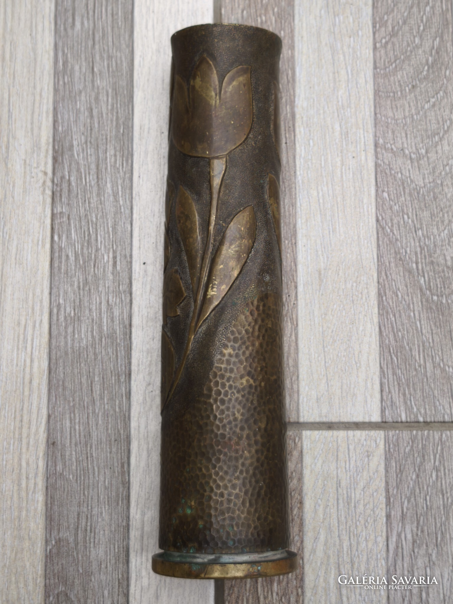 II.VH 1942-es, Bronz, Réz Német Ágyú Hadi Löveg Hüvely Váza 23 cm. F30 ...