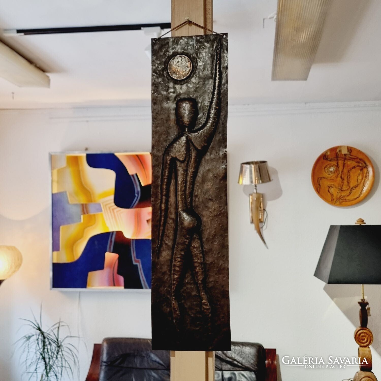 Vörösréz fali relief 1969. Balatoni retró hangulat. - 53727 - Fémmunka ...