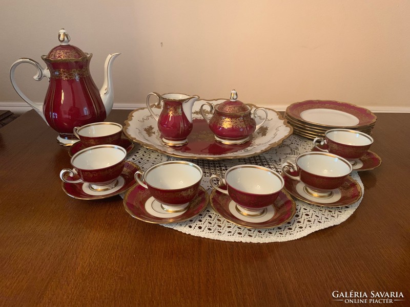 Reichenbach fine China made in GDR porcelán kávés és süteményes készlet ...