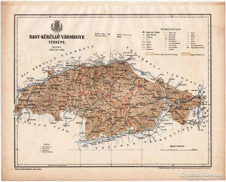 Hajdú vármegye térkép 1934, csonka Magyarország, megye, régi, atlasz ...