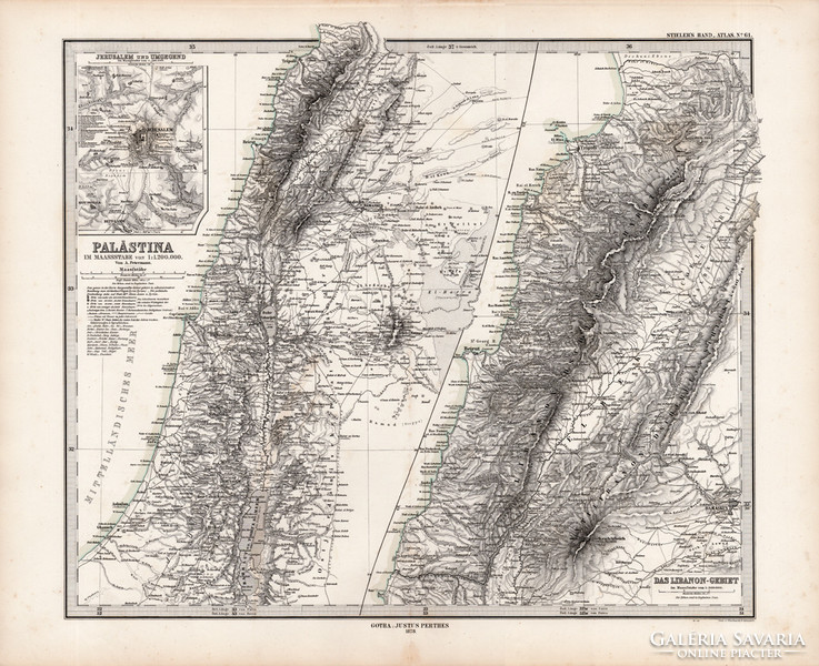 Szikh államok térkép 1857, eredeti, Berghaus, német nyelvű, atlasz ...