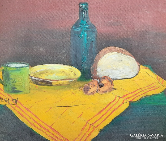 EGYEDÜLÁLLÓ MODERN CSENDÉLET, "Ben Nicholson után" (kerettel, 34,5x44,5 ...