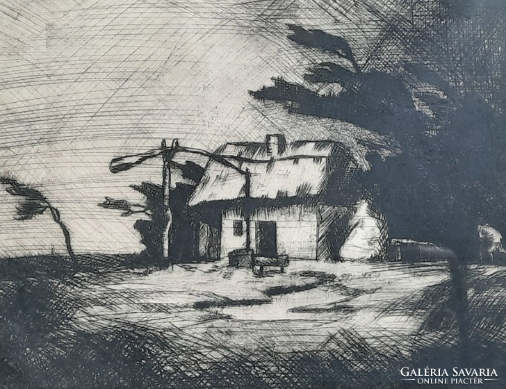 Eladó Tassy Béla, rézkarc, Vámbéry emlékére, sorszámozott: 100/17, és ...