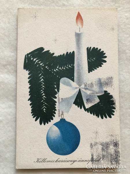 Régi újévi képeslap levelezőlap havas táj templom - Gyűjtemény ...