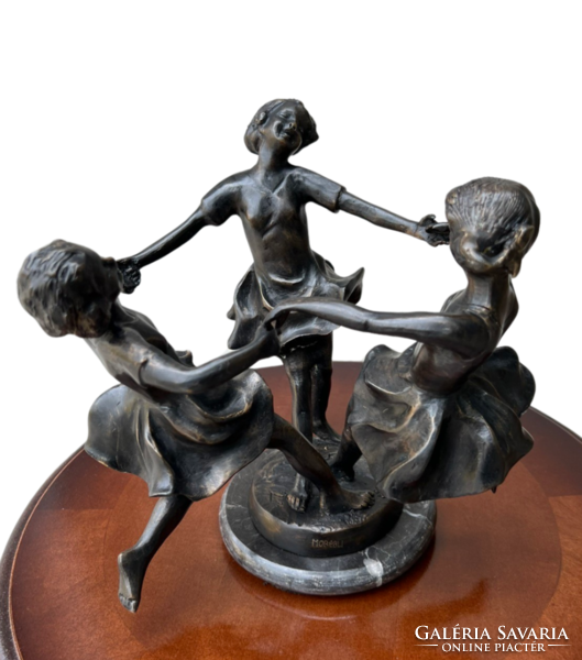 Moreali szignós körtánc bronz kisplasztika - Szobor | Galéria Savaria ...