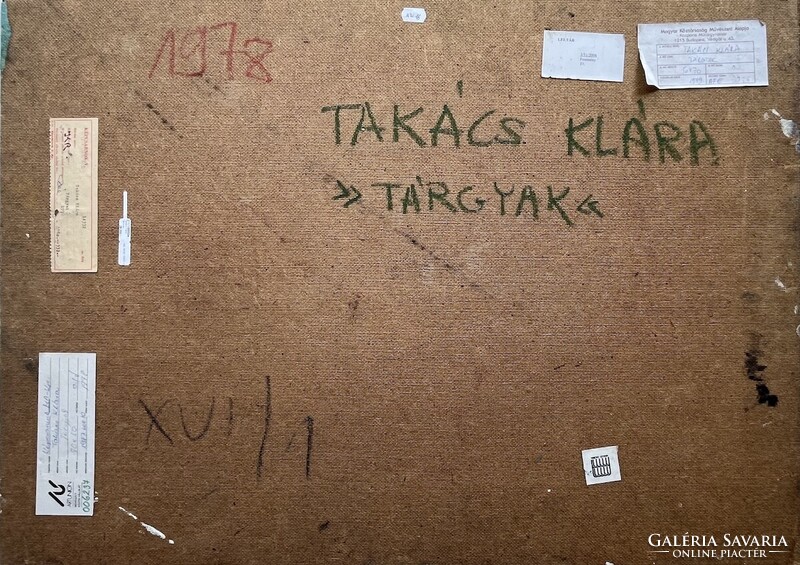 KÉPCSARNOKOS Takács Klára Tárgyak 50x70 cm + keret - Festmény | Galéria Savaria online piactér ...