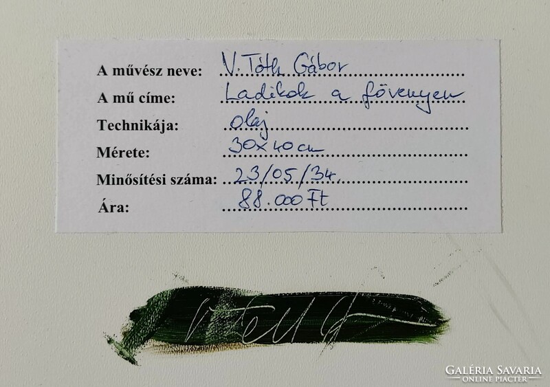 V. Tóth Gábor "Ladikok a fövenyen" c. olajfestmény keretben, ingyen ...